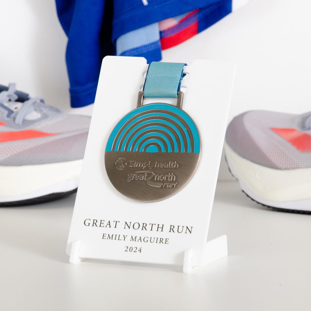 Medal Memory Display Stand Personalised Marathon Medal Display Stand ...