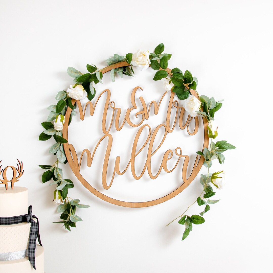 Wooden Hoop Sign Wedding Hoop Sign Personalised Wedding - Etsy