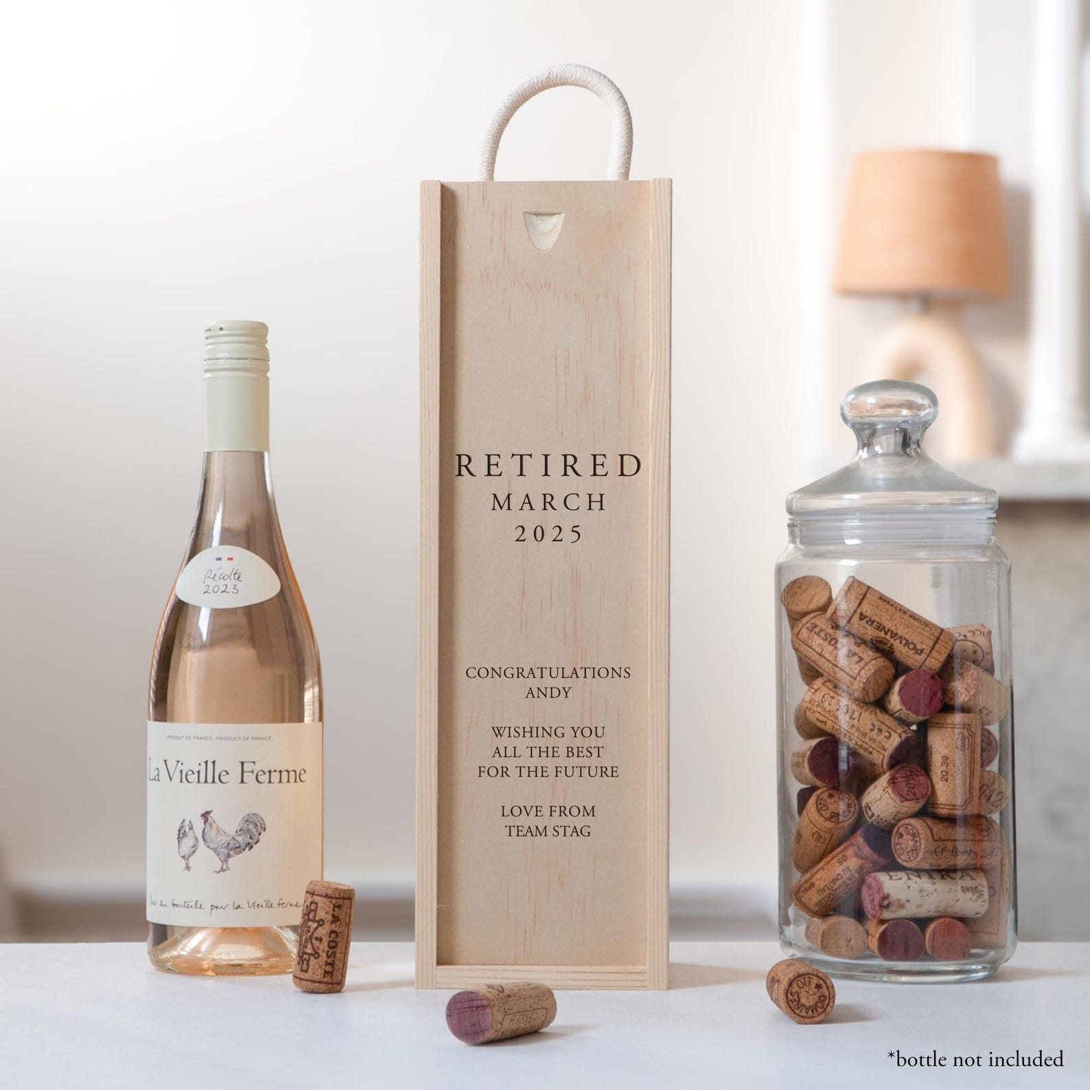 Personalised Retirement Bottle Box | Personalised Retired Thank You ...