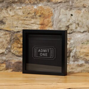 Ticket Memory Box Frame for Tickets Personalised Admit One Admit Two ...