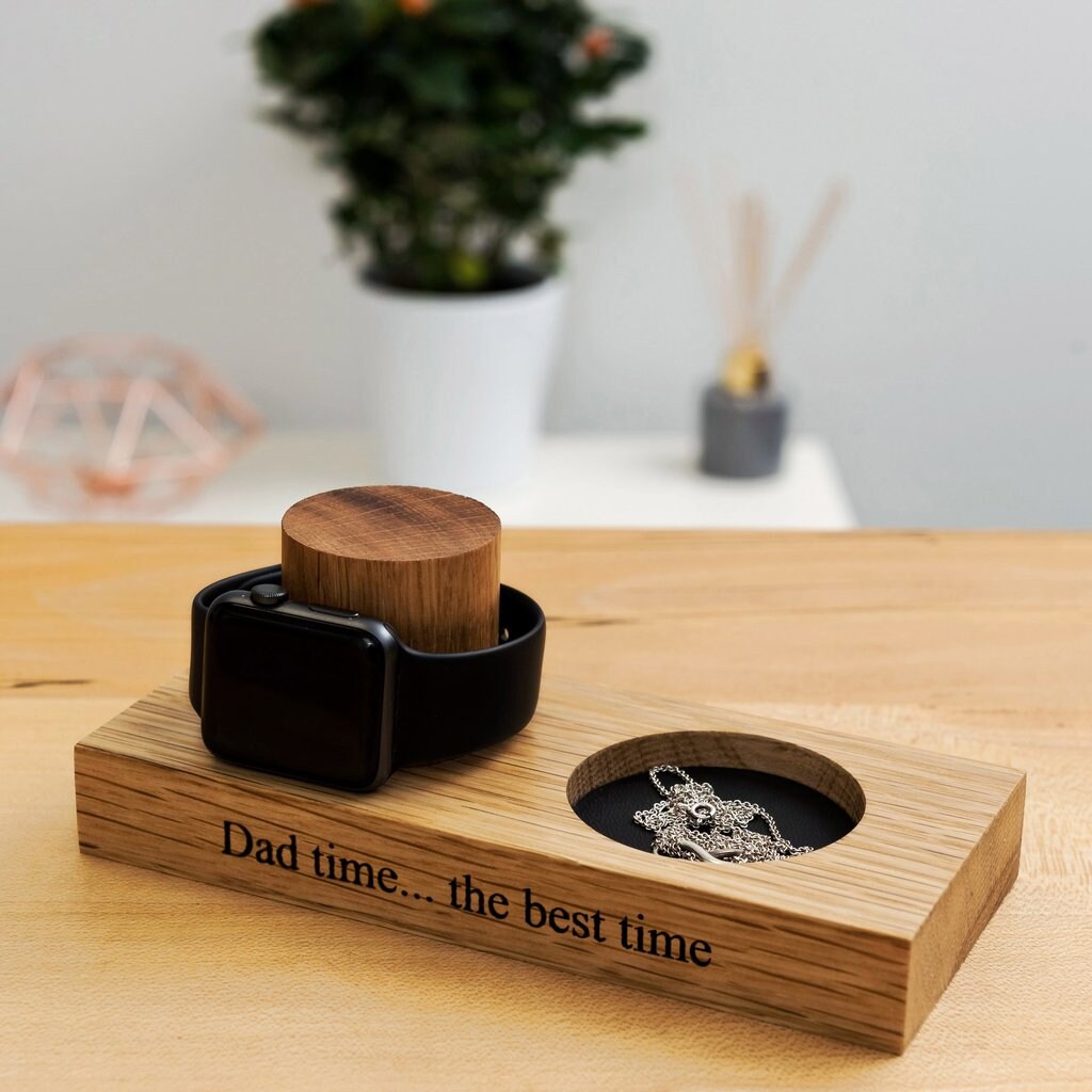 Personalised Oak Watch Stand Solid Oak Walnut Wooden Watch - Etsy UK