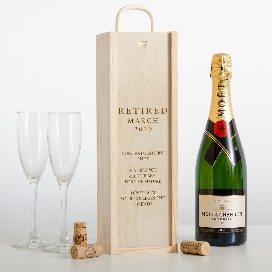 Personalised Retirement Bottle Box Personalised Retired Thank You Gift ...