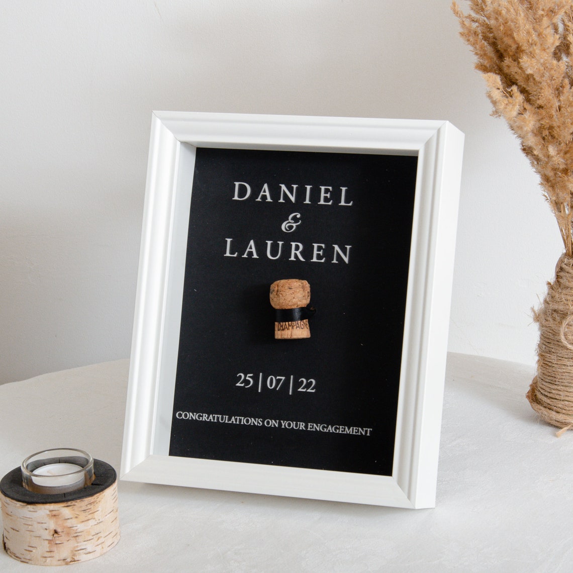 First Toast Cork Saver Memory Box Frame Engagement Couple - Etsy UK