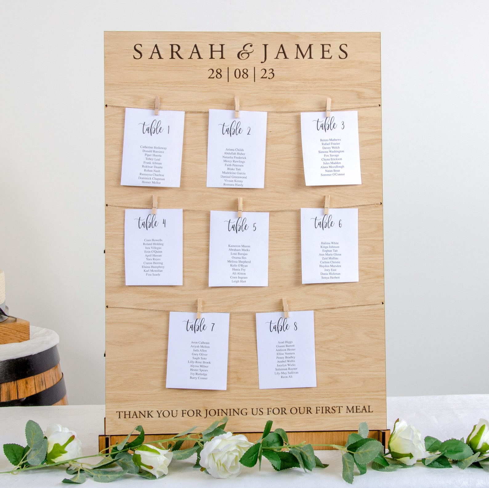 Personalized Wooden Wedding Table Plan Sign With Clips - Etsy UK