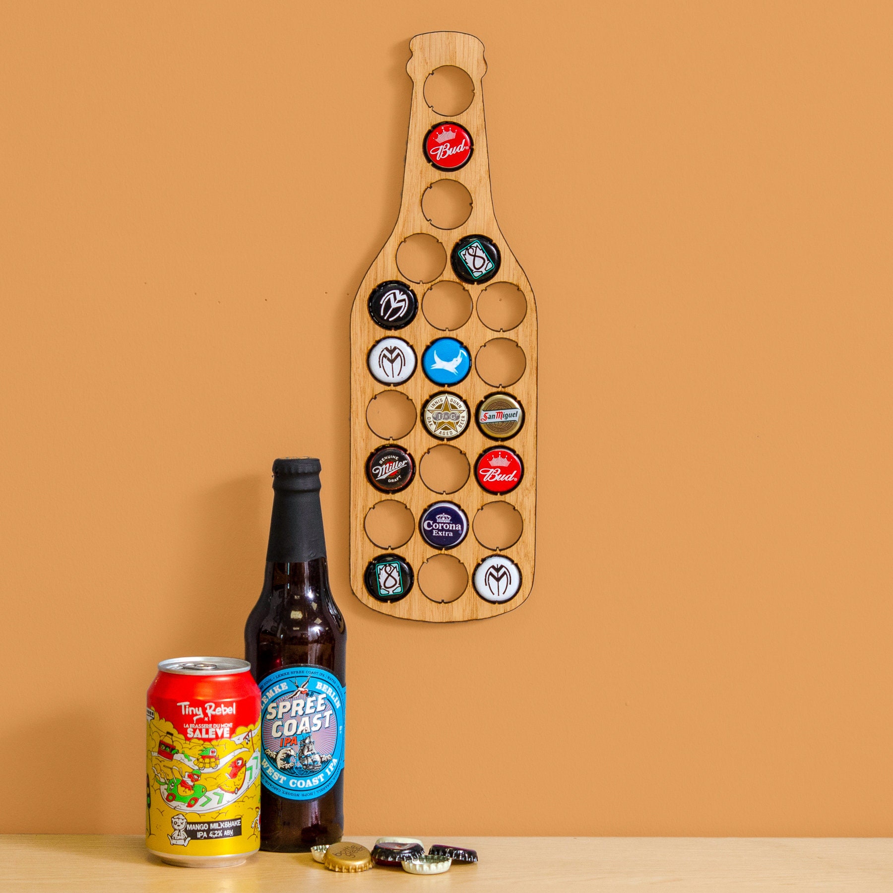 Beer Cap Beer Bottle Shape Wall Hanging Gifts For Him Beer Cap | Etsy