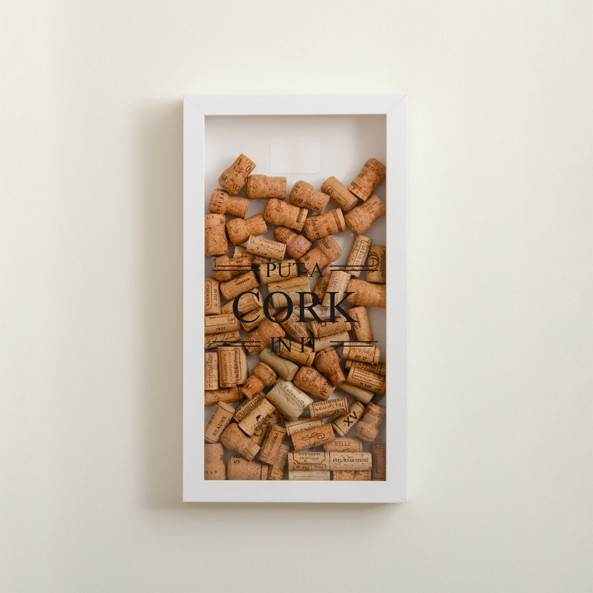 Wine Cork Collector Frame | Vertical White Display | Prosecco ...