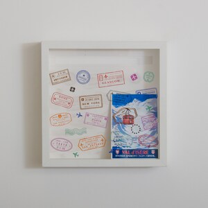 Adventures Memory Box Personalised Plane Stamps Travel Frame Ticket ...