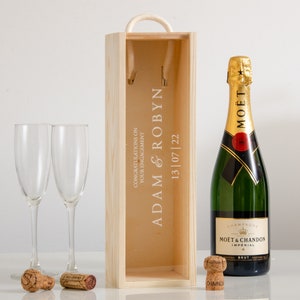 Personalised Engagement Bottle Box Personalised Engagement Gift Present ...