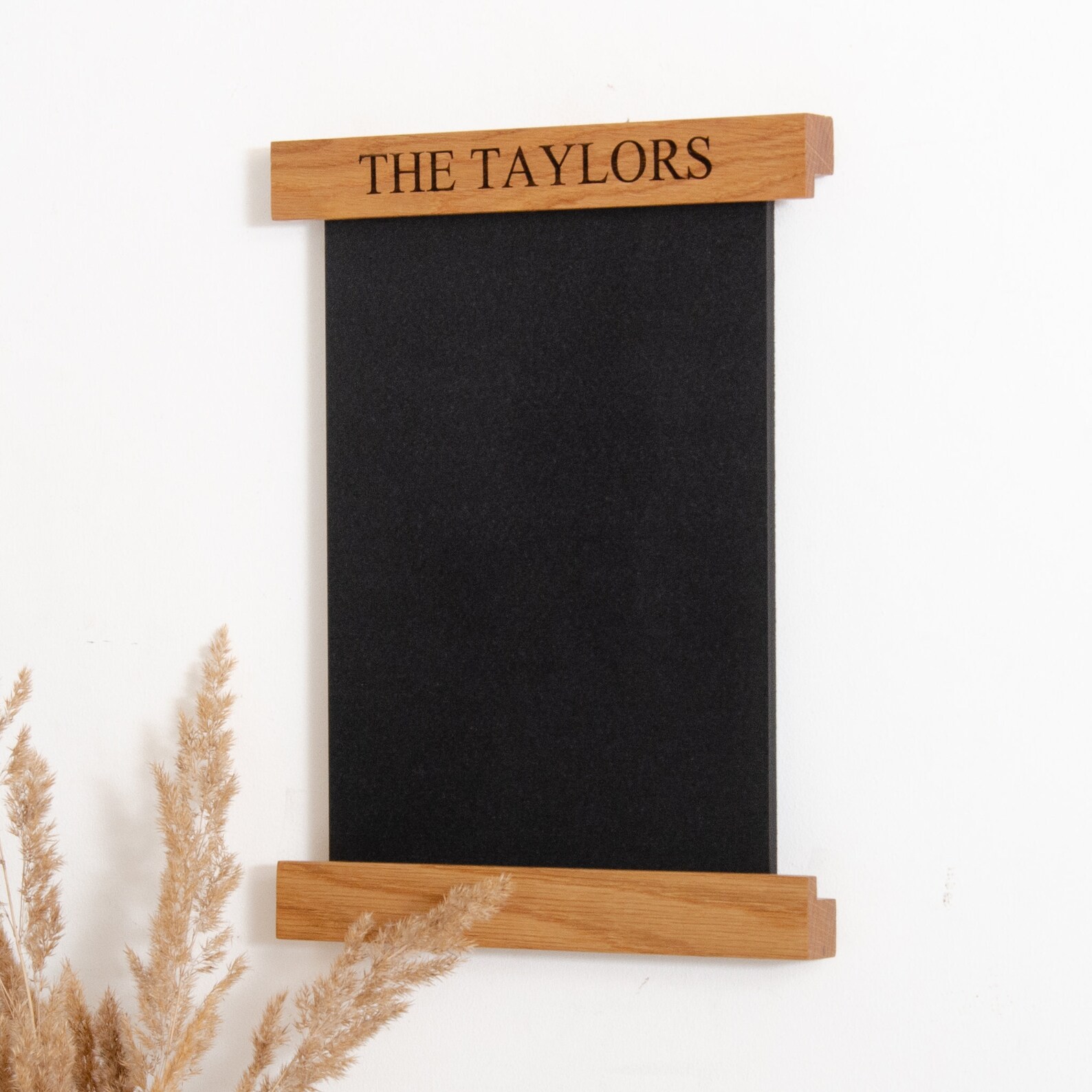 Personalised Wooden Chalkboard | Family Kitchen Notice Board | Floating ...