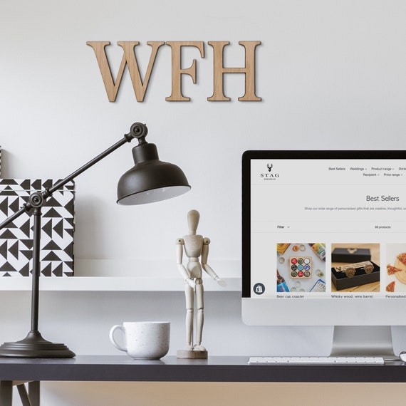 WFH Work From Home Wall Art Signs Office Wall Decor | Etsy