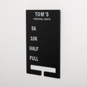 Personalised Medal & Running Time Chalkboard | Runner Gift | Marathon ...