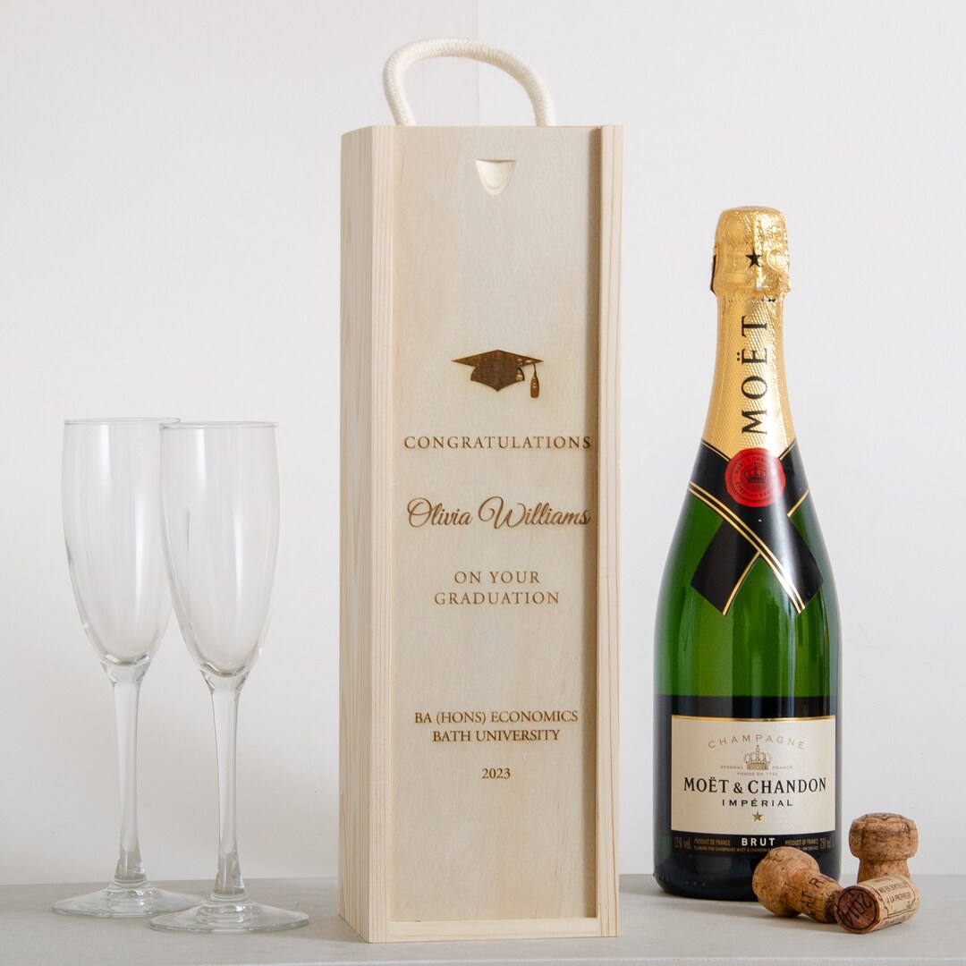 Personalised Graduation Bottle Box Personalised Wine Champagne - Etsy