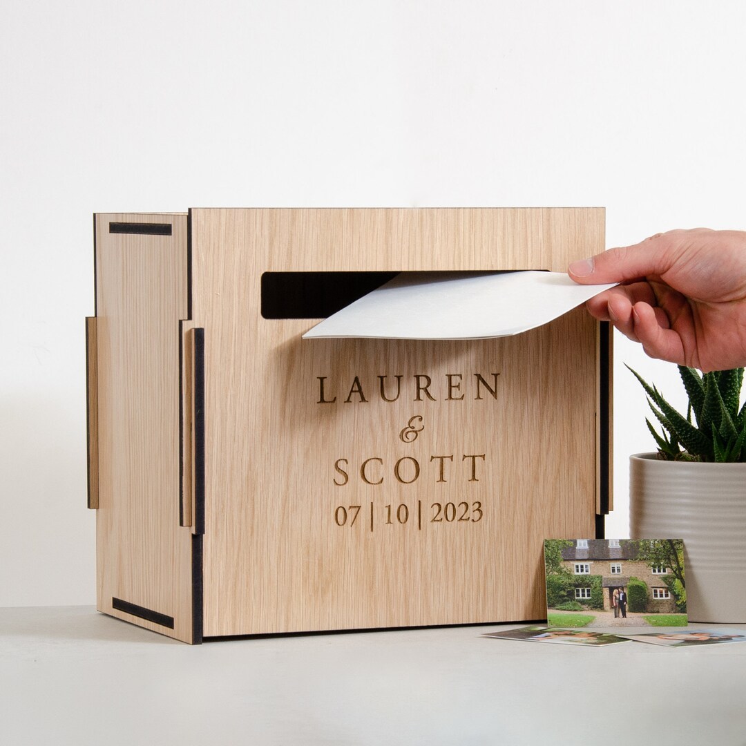 Wedding Post Box for Gift Cards Personalised Wedding Names Postbox ...