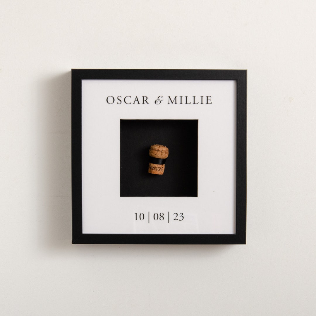 First Toast Cork Saver Memory Box Frame Engagement Couple Engaged Gift ...