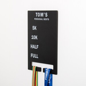 Personalised Medal & Running Time Chalkboard | Runner Gift | Marathon ...