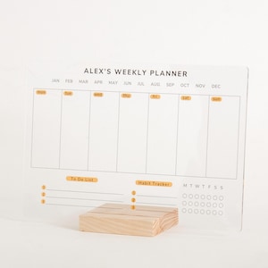 Weekly Planner Sign Weekly Planner Habit Journal Stand Desk Organiser ...