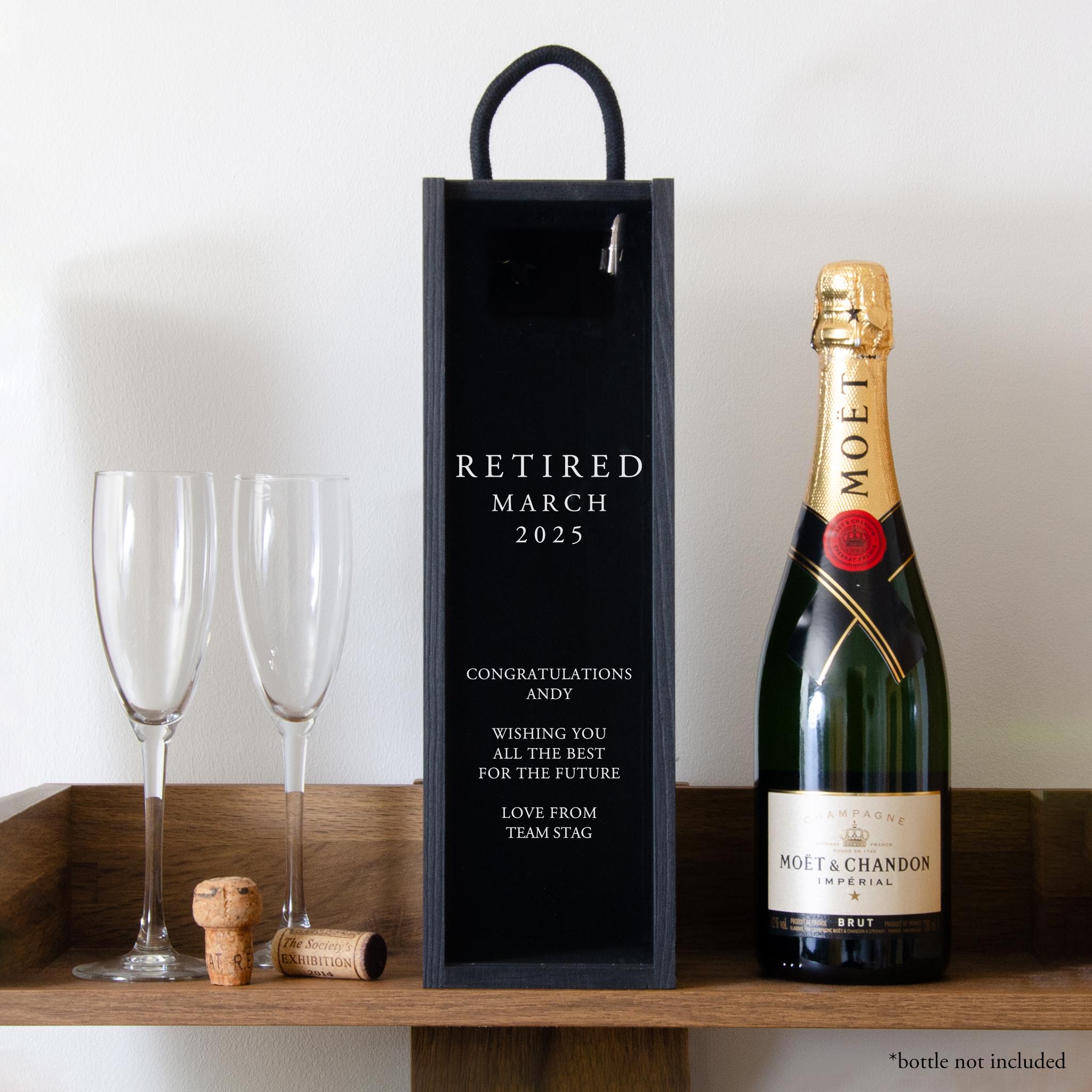 Personalised Retirement Bottle Box | Personalised Retired Thank You ...