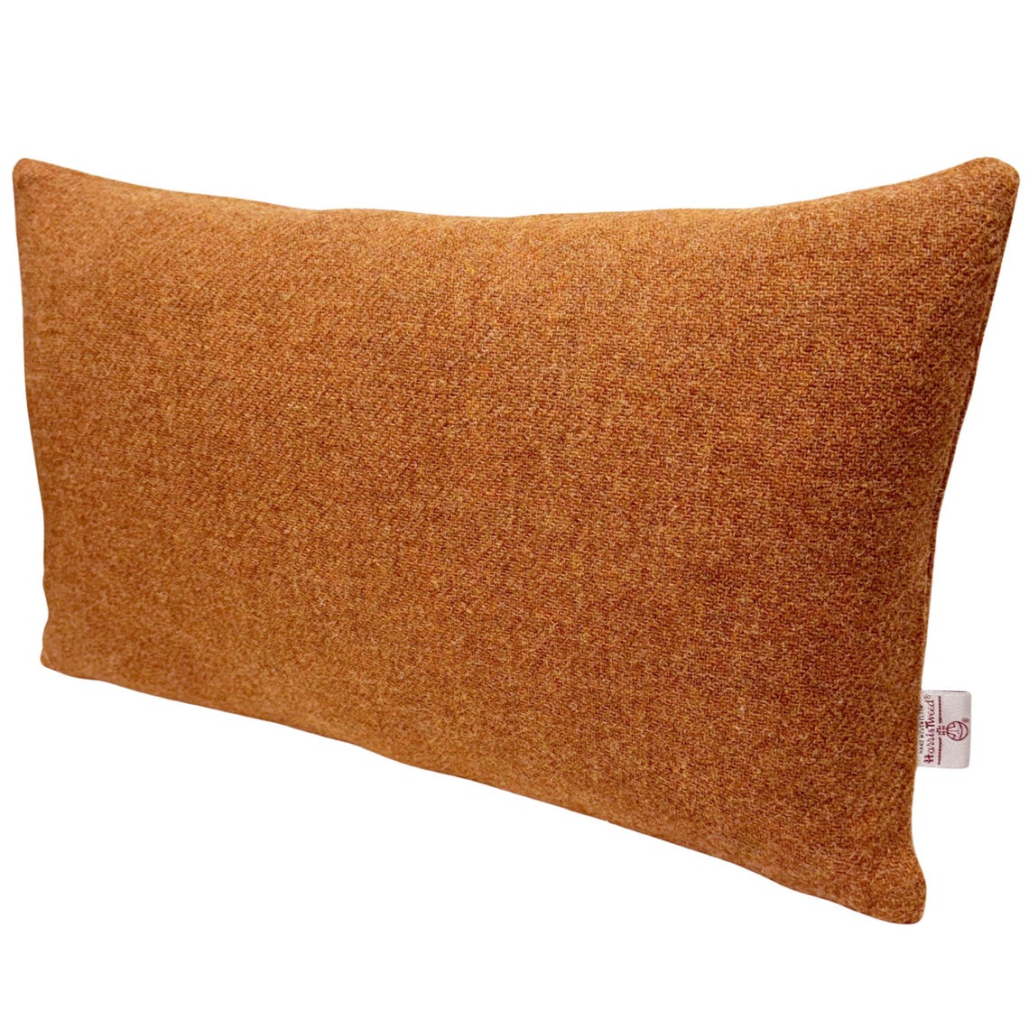 Harris Tweed Terracotta - 50x30cm/20"x12” Lumbar Cushion Cover With ...