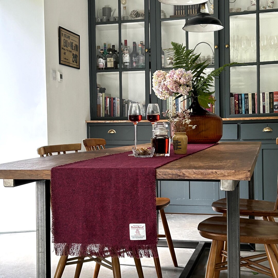 Harris Tweed Claret Luxury Table Runner - Etsy