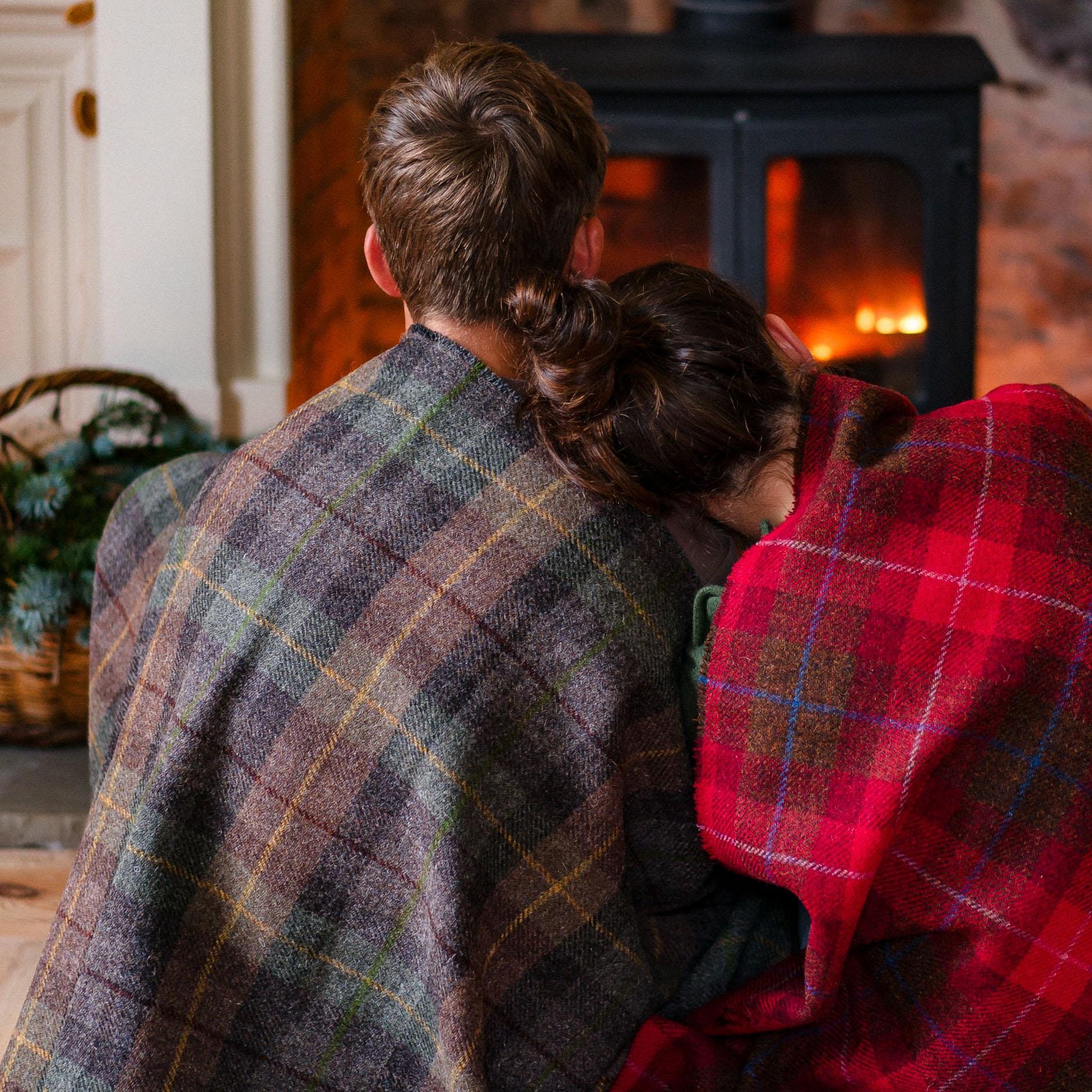 Harris Tweed Oakwoods Tartan - Luxury Large Pure Wool Throw Blanket ...