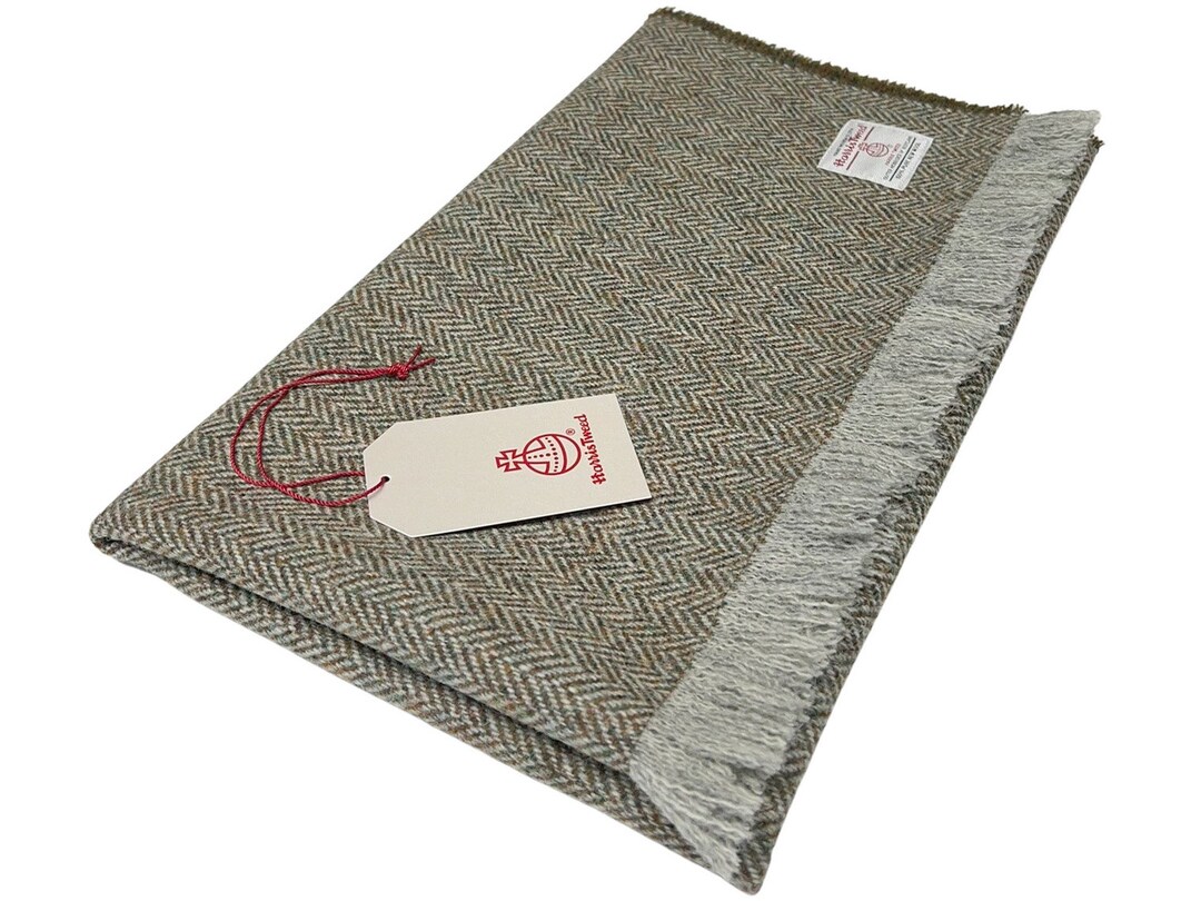 Harris Tweed Lovat Herringbone Luxury Pure Wool Lap Blanket 75x100cm ...