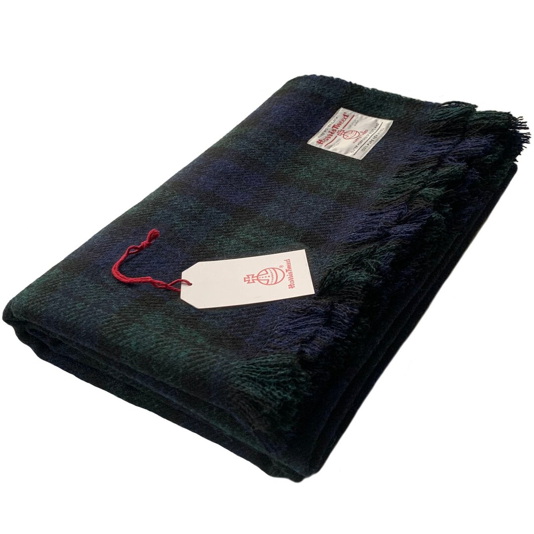 Harris Tweed Luxury Black Watch Tartan Extra Large Throw - Etsy UK