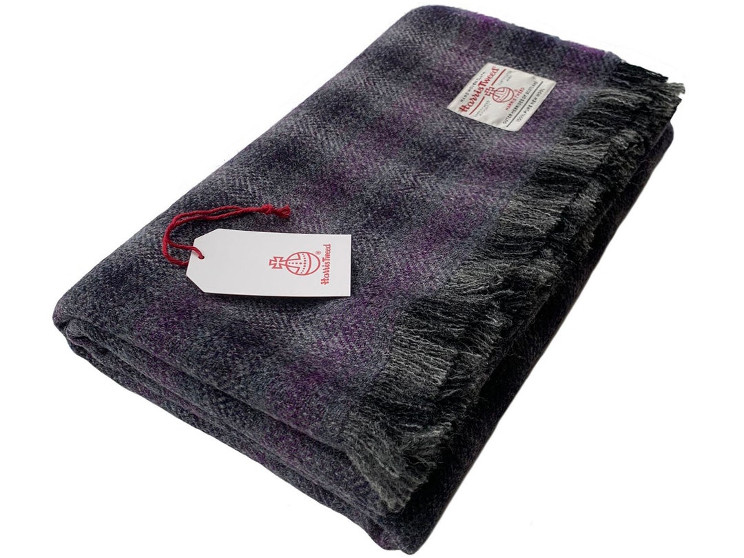 Harris Tweed Thistle & Flint Wave Luxury Large Pure Wool Throw Blanket ...