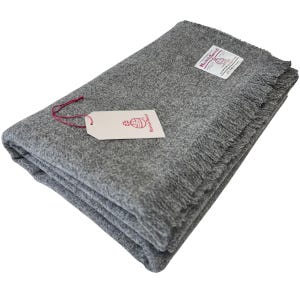 Harris Tweed Mid Grey Marl - Luxury Large Pure Wool Throw Blanket ...