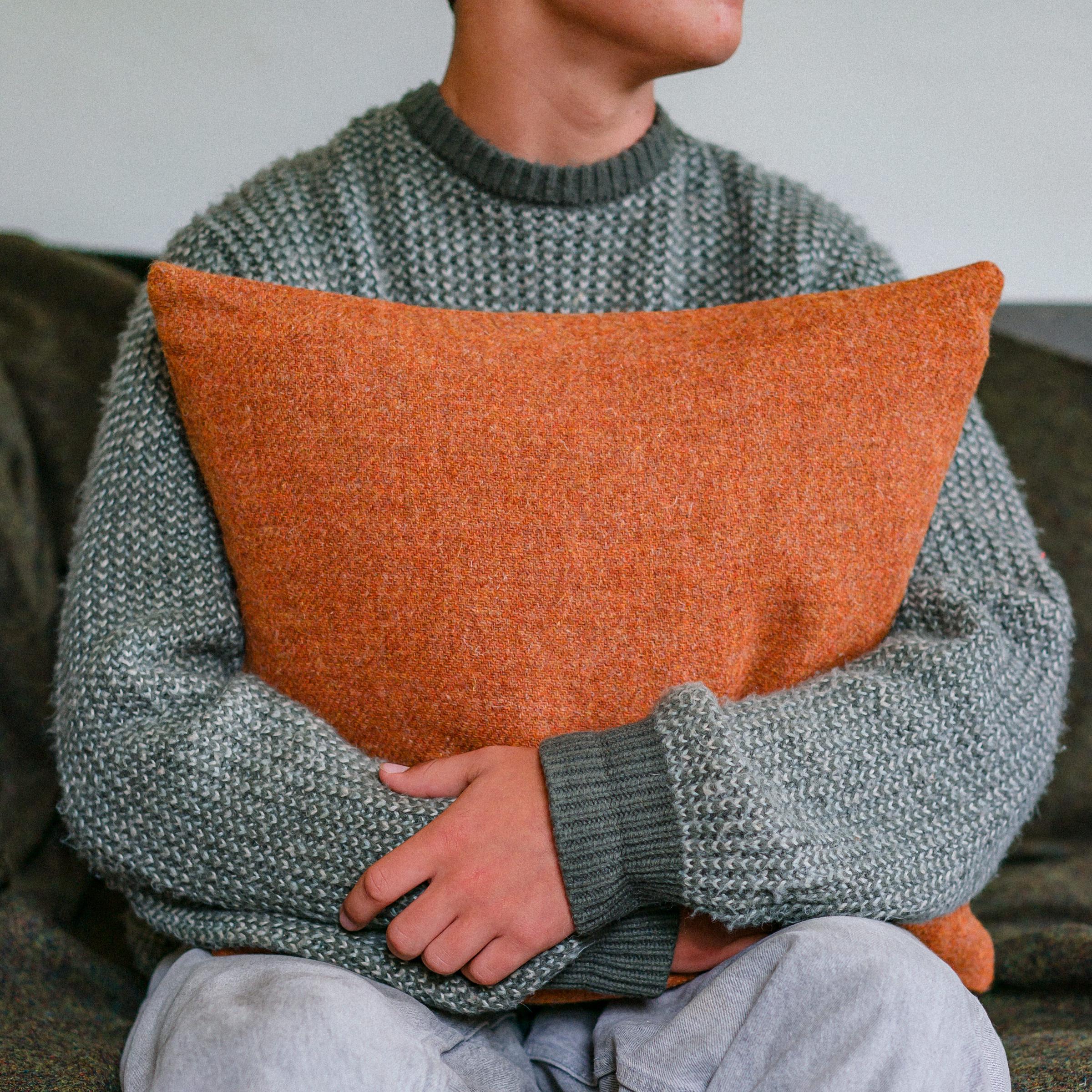 Harris Tweed Terracotta - 45cm/18" Square Cushion Cover With Duck ...