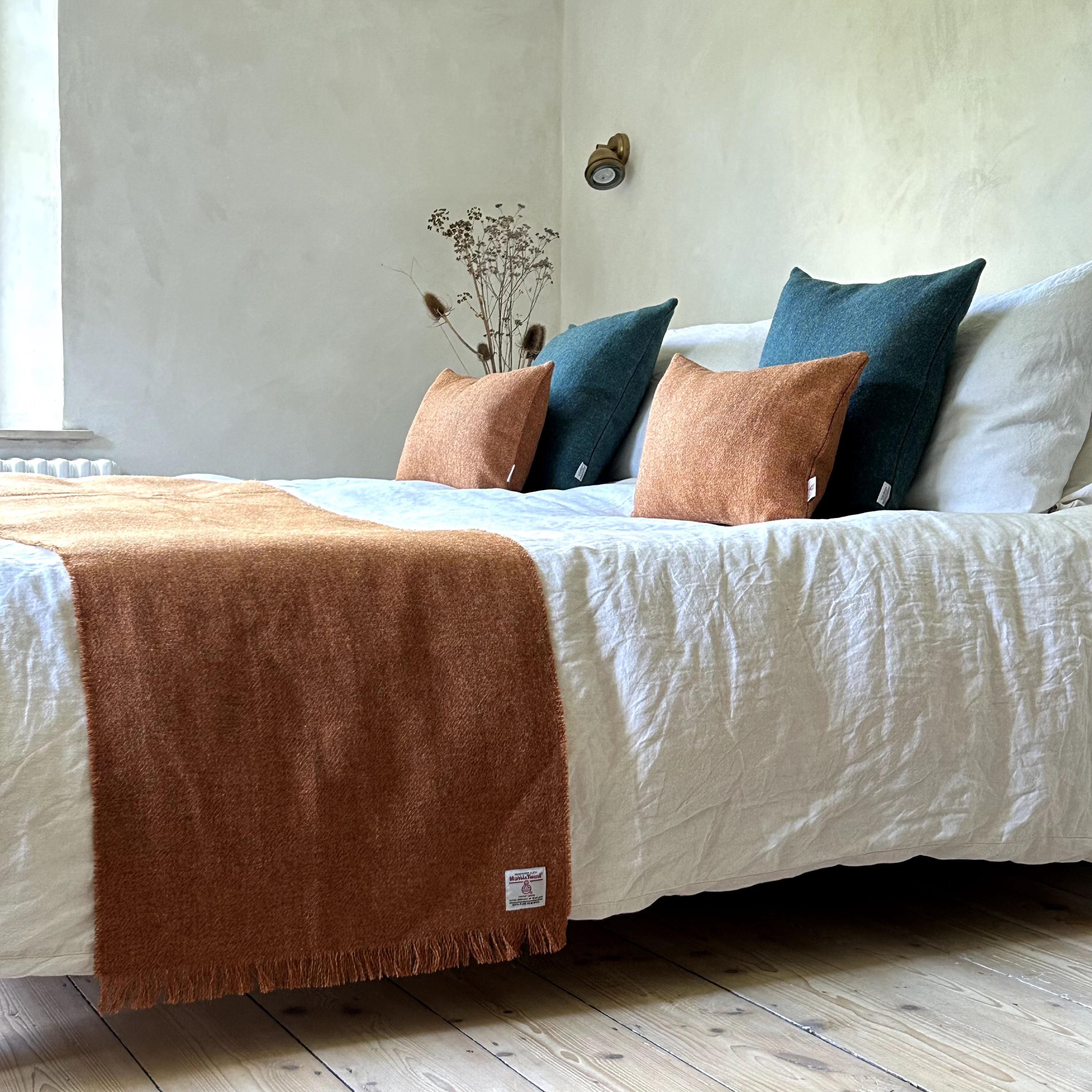 Harris Tweed Terracotta - Luxury Bed Runner - Etsy