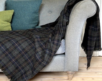 Harris Tweed Moss, Gingerbread & Wine Tartan Luxury Large Pure Wool ...
