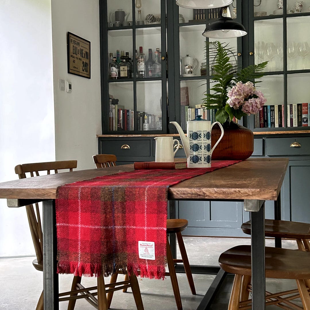 Harris Tweed Winterberry Tartan Luxury Table Runner - Etsy