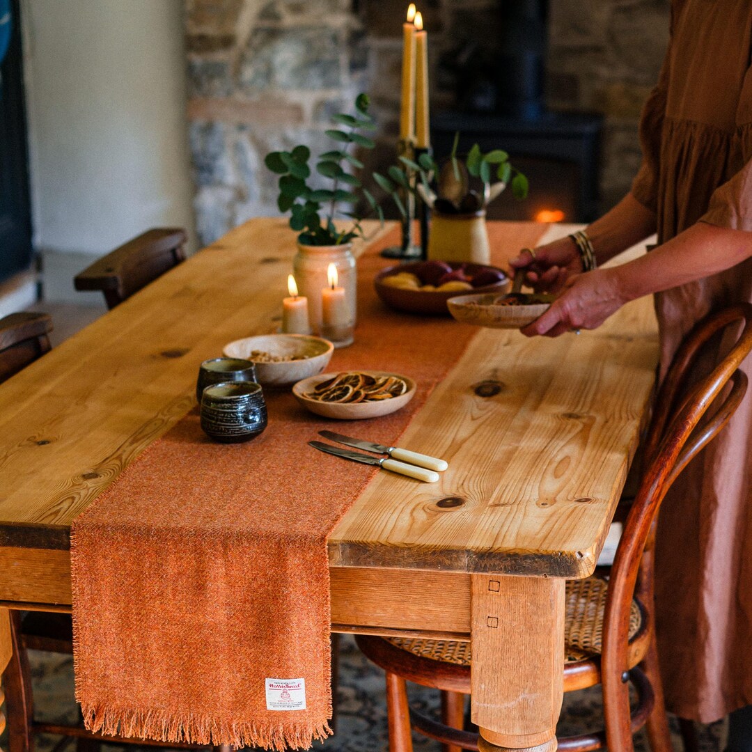Harris Tweed Terracotta - Luxury Table Runner - Etsy