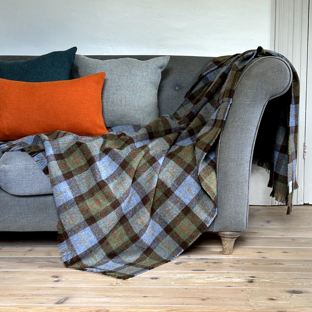 Harris Tweed Macleod Tartan - Luxury Large Pure Wool Throw Blanket ...