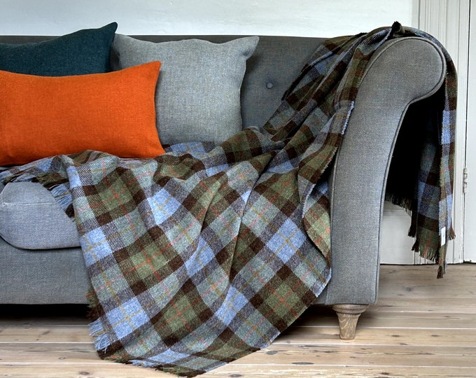 Harris Tweed Macleod Tartan - Luxury Large Pure Wool Throw Blanket ...