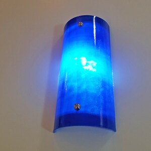 Art Glass Wall Sconce in Organic Blue. Lighting Sconce. Living Room ...
