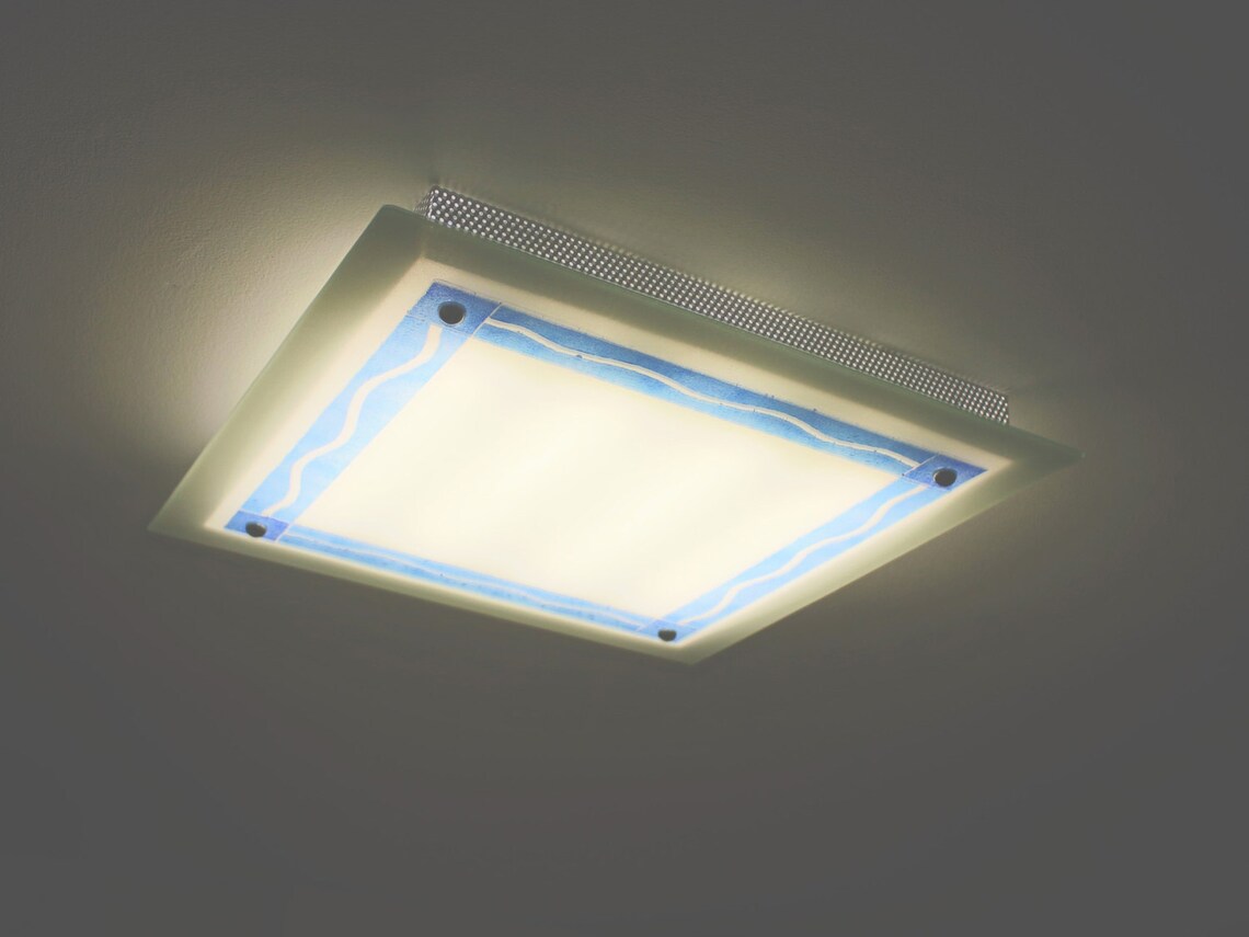 Flush Mount Ceiling Light Fused Glass Ceiling Lighting. | Etsy