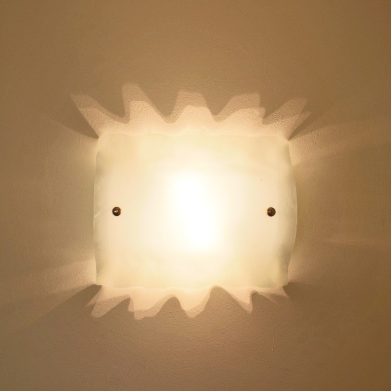 Fused Glass Wall Sconce. wrinkled White. Lighting - Etsy