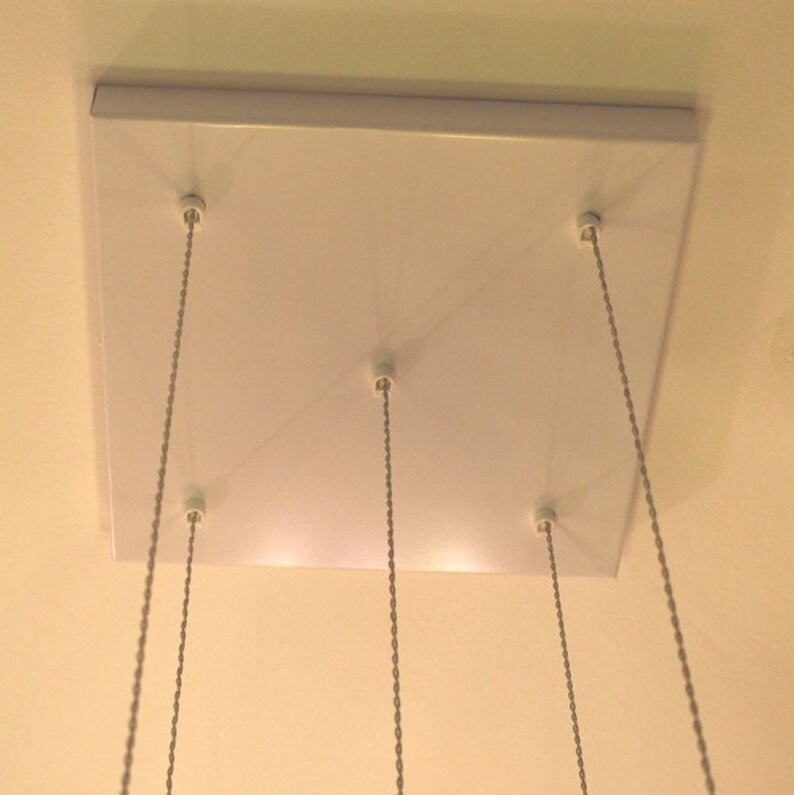 Artistic Glass Pendant Lights. White W/ Pattern Square. - Etsy