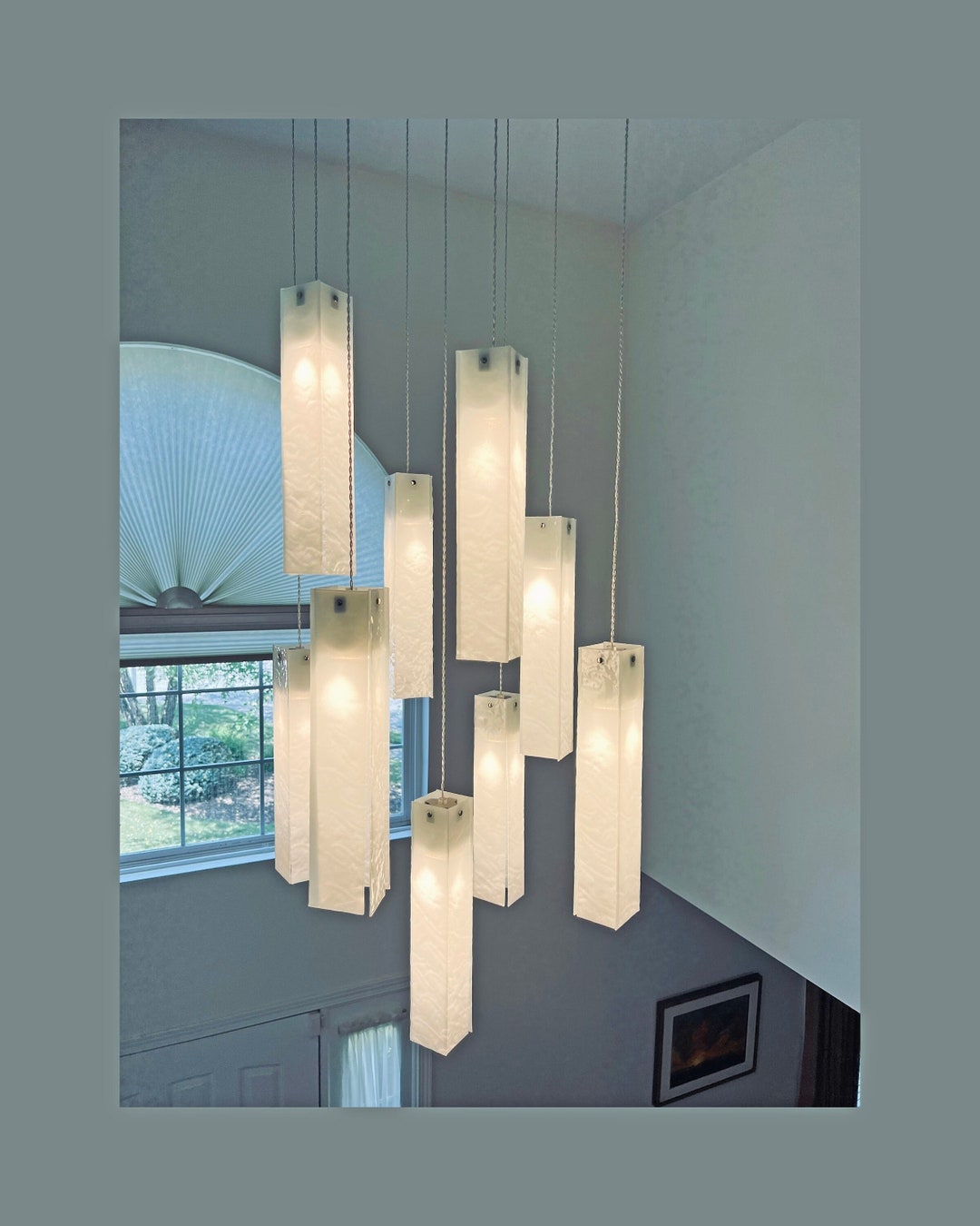 Art Glass Foyer Lighting, Staircase Chandelier Lighting, Lobby Lighting ...
