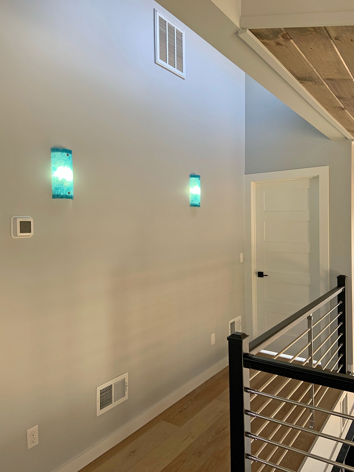 Art Glass Wall Sconce in Sky Blue. Lighting Sconce. Living - Etsy