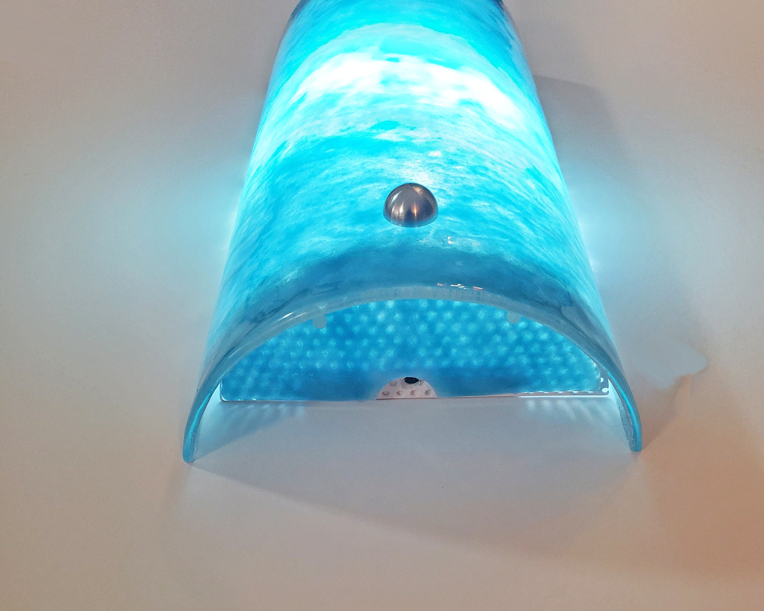 Art Glass Wall Sconce in Sky Blue. Lighting Sconce. Living | Etsy