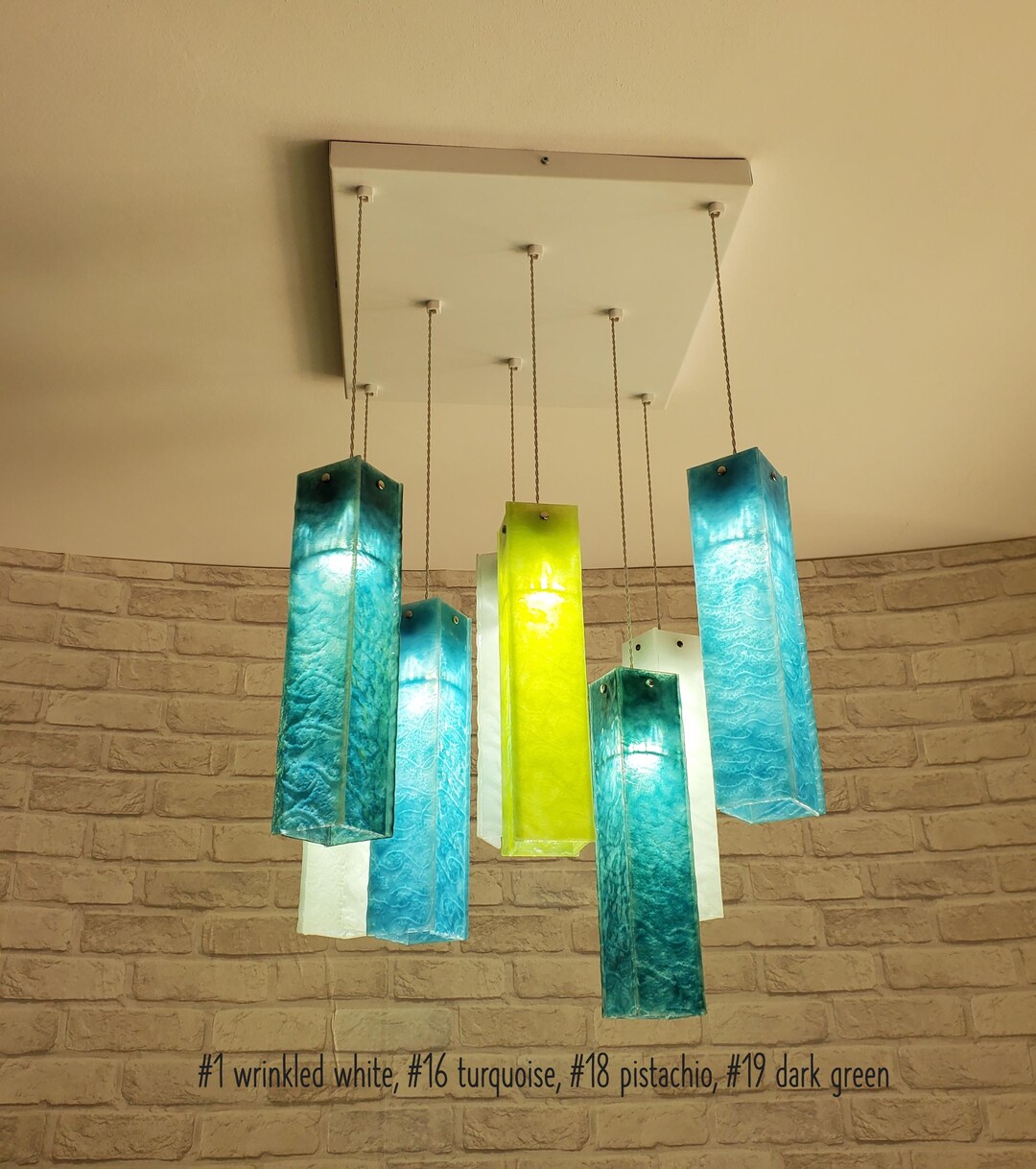 Ceiling Light With Multiple Art Glass Pendants. - Etsy