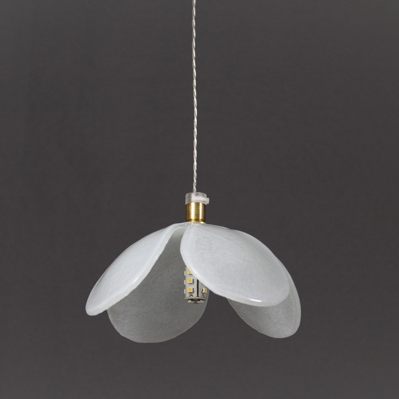 Glass pendant light flower white. Chandelier lighting | Etsy