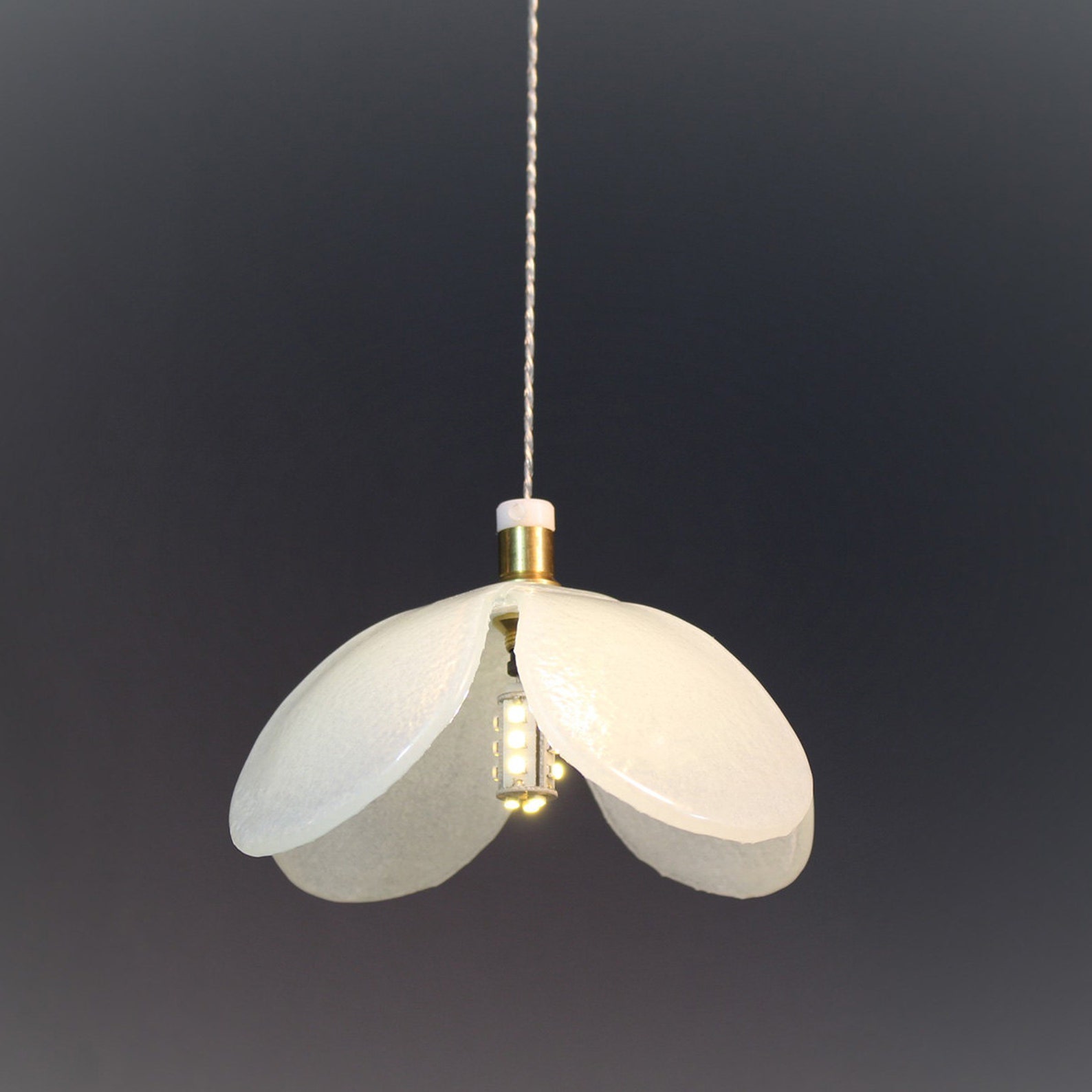 Chandelier With Multiple Art Glass Flower Shaped Pendant Lights. Flower ...