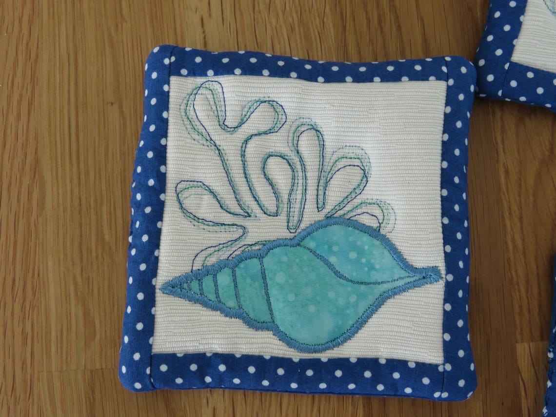 In the Hoop Coasters Pack 4 Designs ITH Summer Project - Etsy