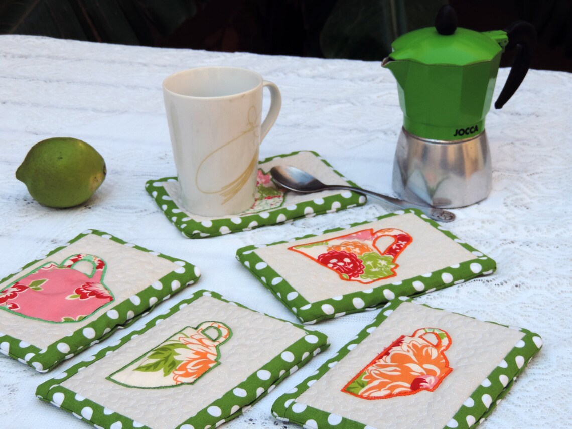 In the Hoop Mug Rug 3 Different Designs in the Hoop - Etsy