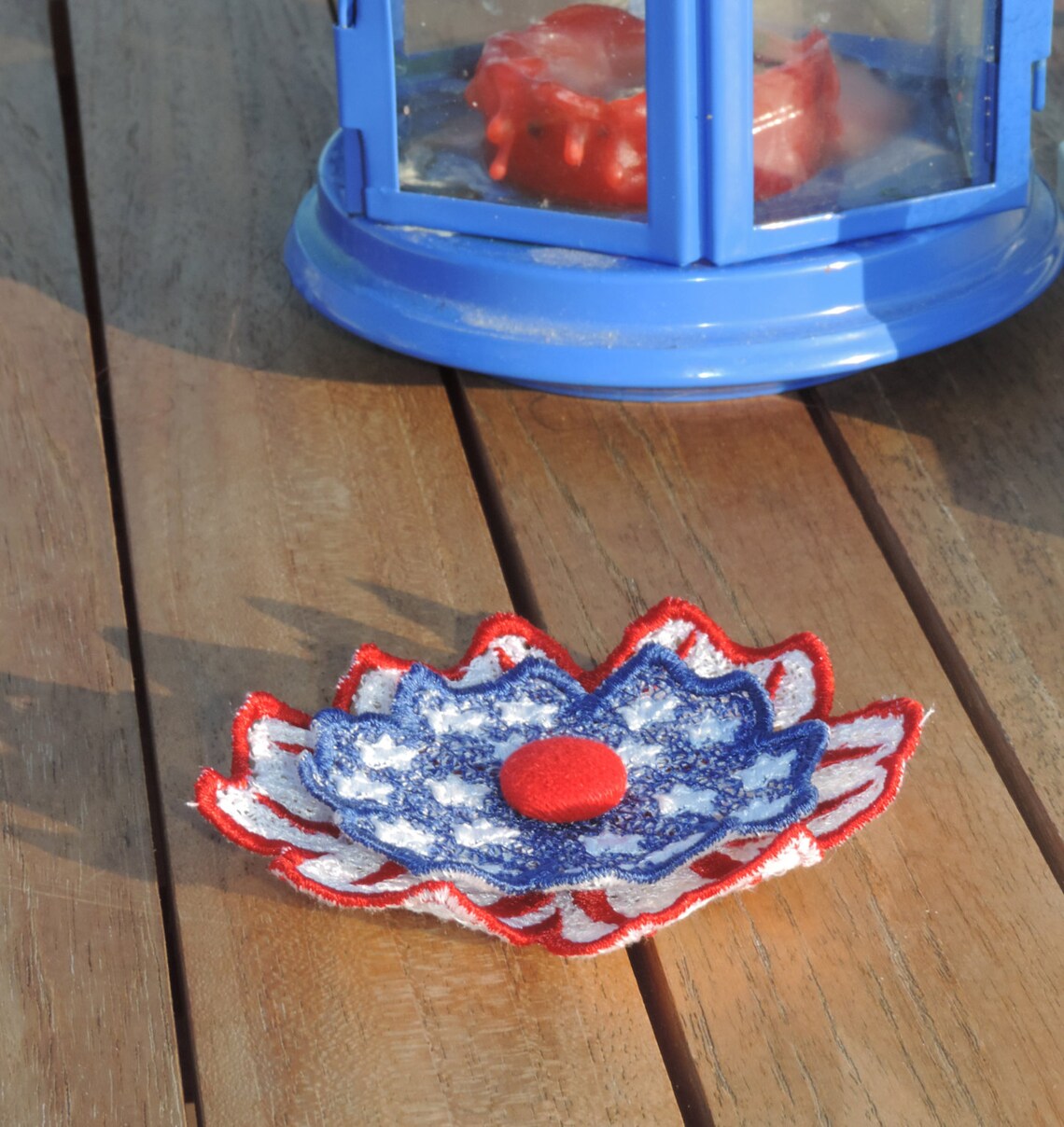 4th of July embroidery FSL flower design Memorial Day Flower | Etsy