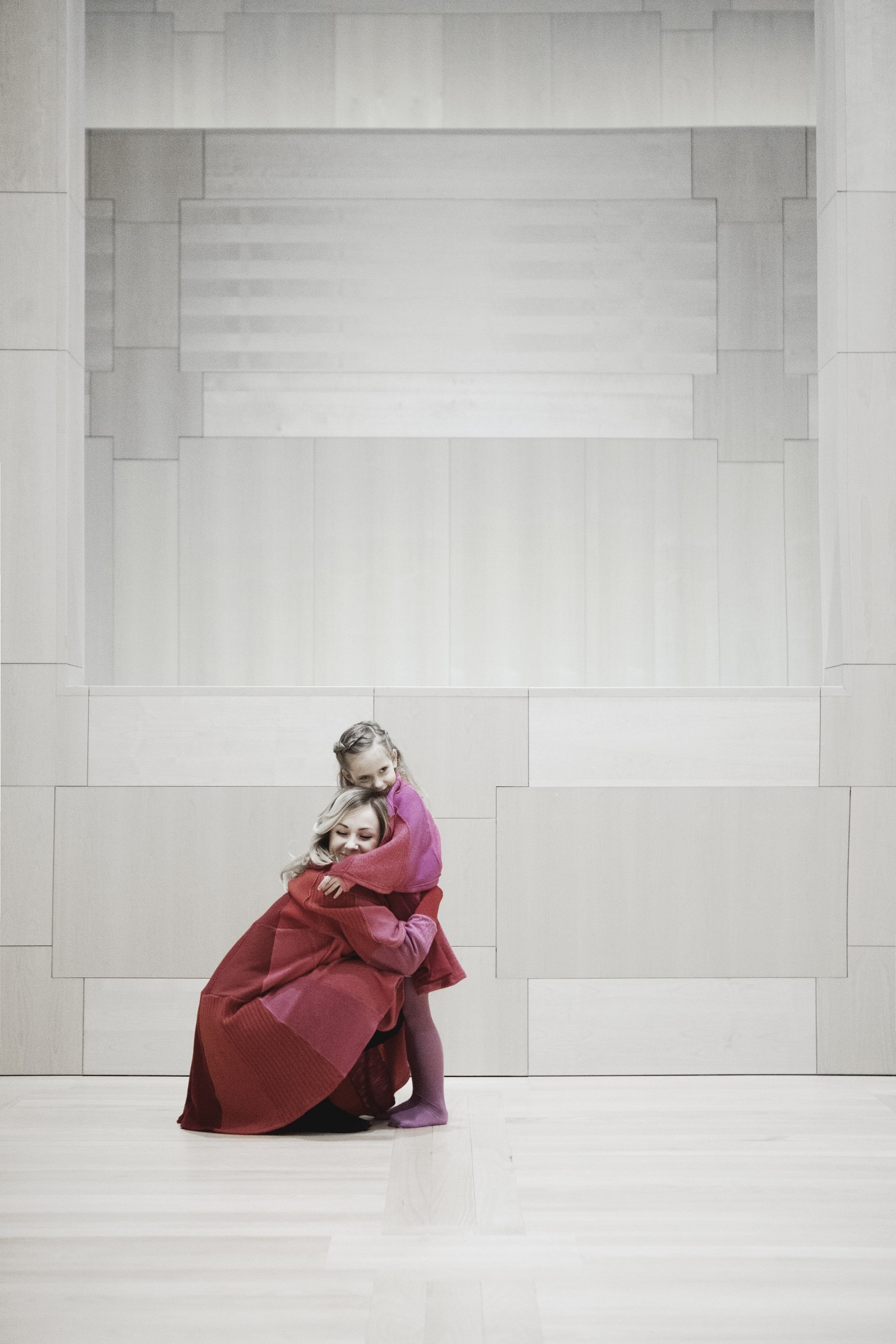 Red Cloak for Mum and Daughter Burgundy Pure Wool Coat Sustainable ...