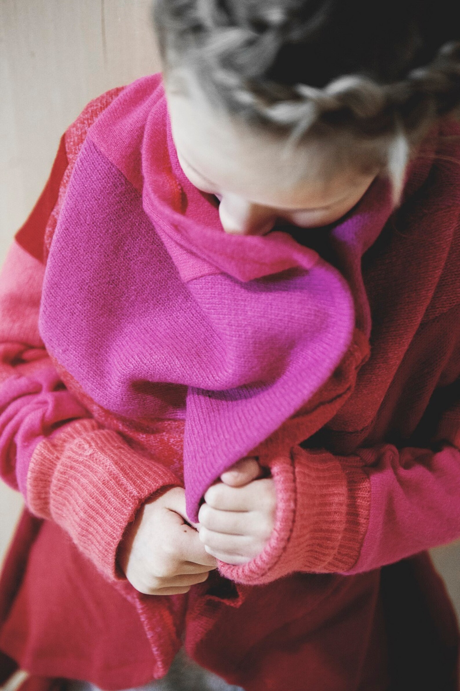 Red Girls Coat Pure New Wool Cape Unique Pink Red Coat Upcycled Sweater ...